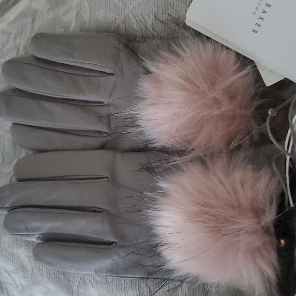 Ted Baker London | Accessories | Ted Baker Gray Leather Gloves With A ...
